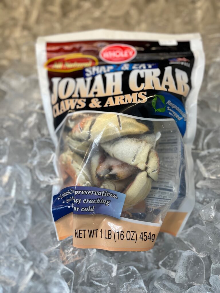 Jonah Crab Claws - 1 lb frozen package - Highland Fish Market