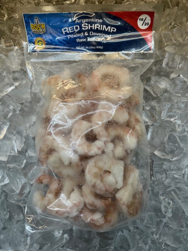 Wild Red Argentinian Raw Peeled Deveined Shrimp Tail Off Highland